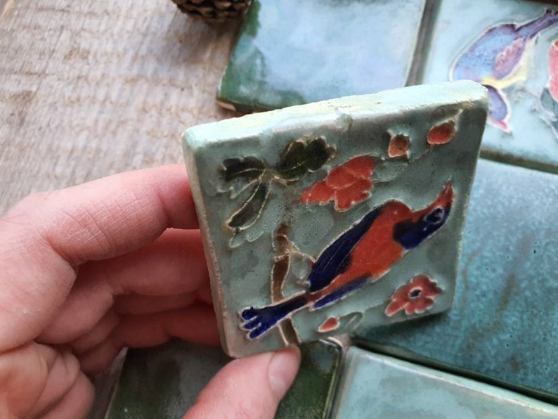 Ukrainian Artist Handmade Ceramic Tiles Set of 9 Backsplash - Etsy