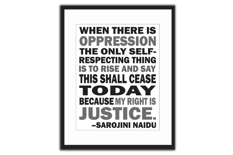 Sarojini Naidu Poster - Quote - When There is Oppression - Etsy