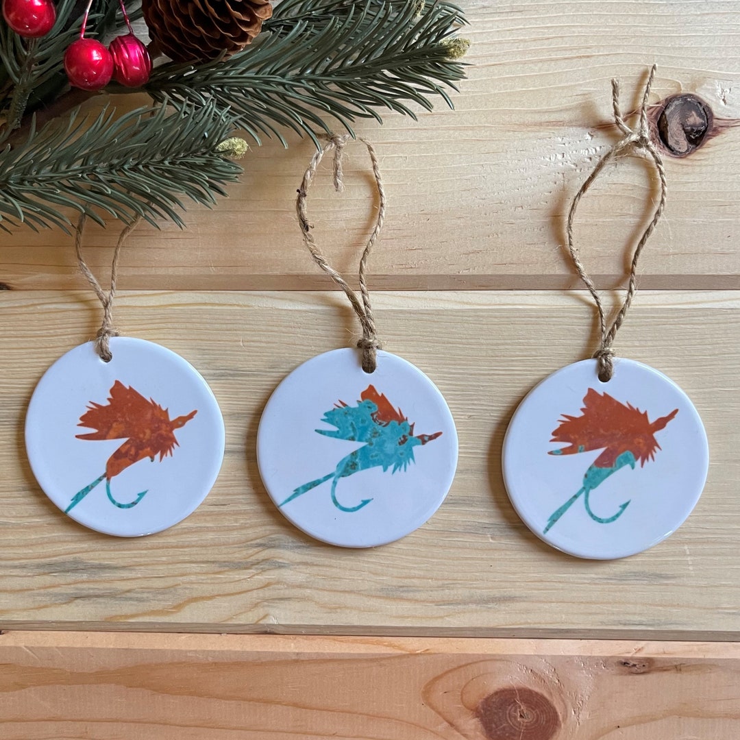 Fly Fishing Christmas Ornament, Fishing Father's Day Gift From Kids ...