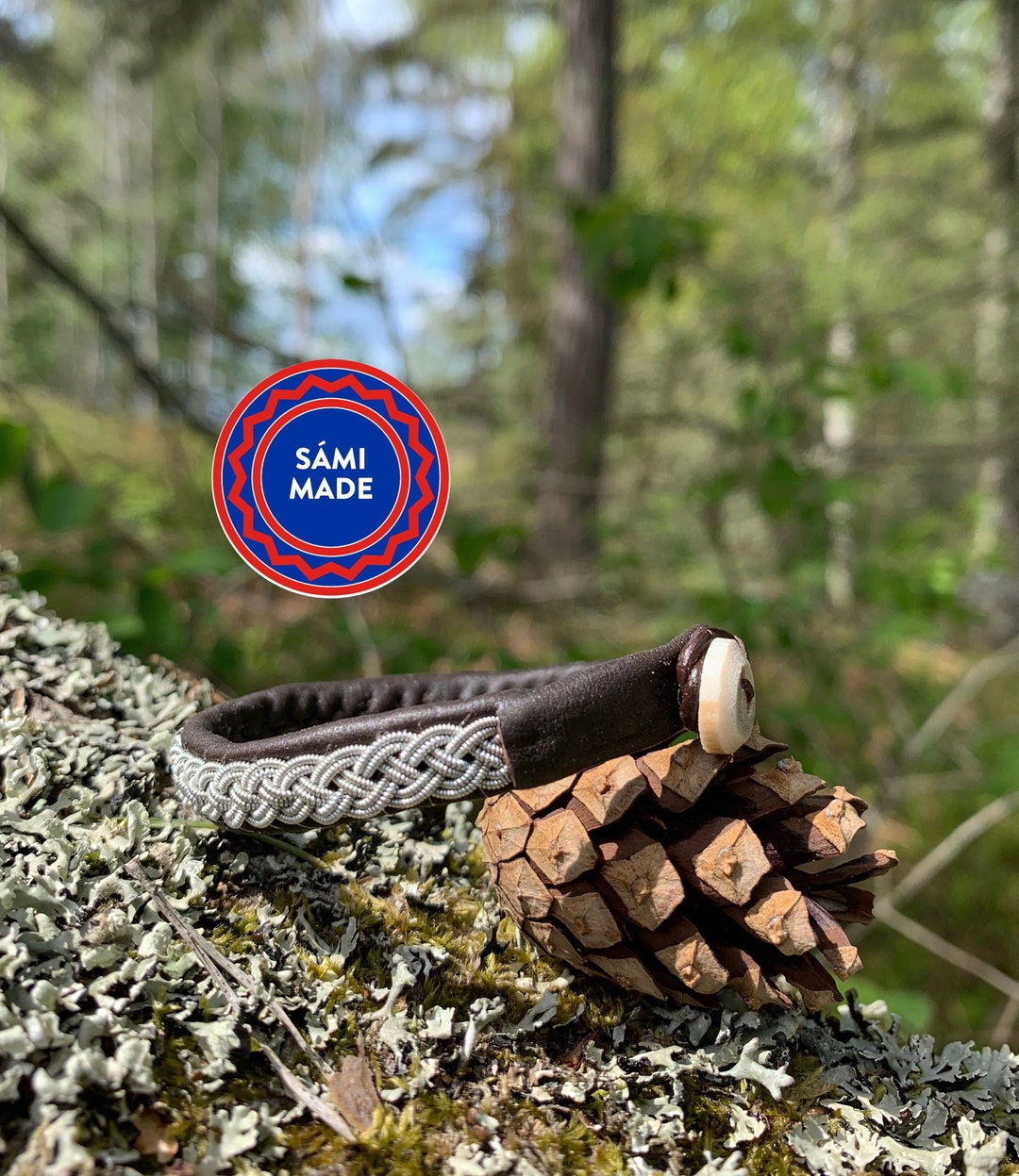 Traditional Braided Sami Bracelet in Genuine Reindeer Leather, Reindeer ...