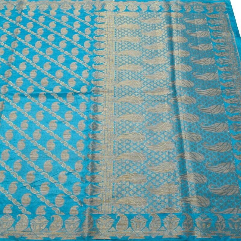 Turquoise Blue Saree - Etsy