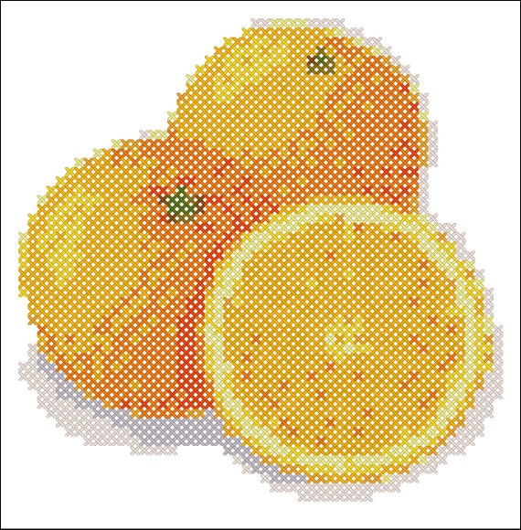 Orange Cross Stitch Pattern PDF Instant Download | Etsy