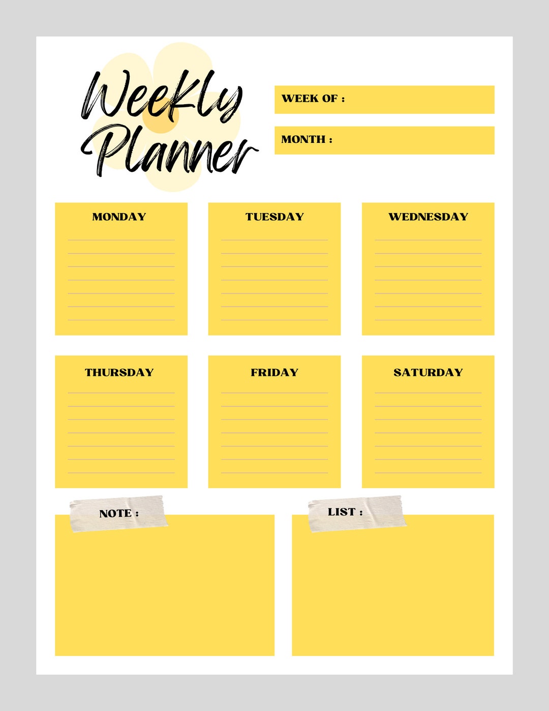 Weekly Planner Pages - Etsy