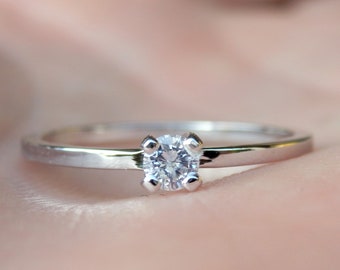 Simple diamond ring | Etsy