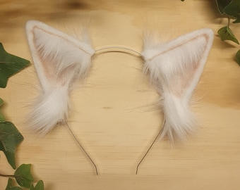 Cat Ears: Faux Fur Cat Ears Headband/ Handmade Kitten Ears / Fluffy Cat ...