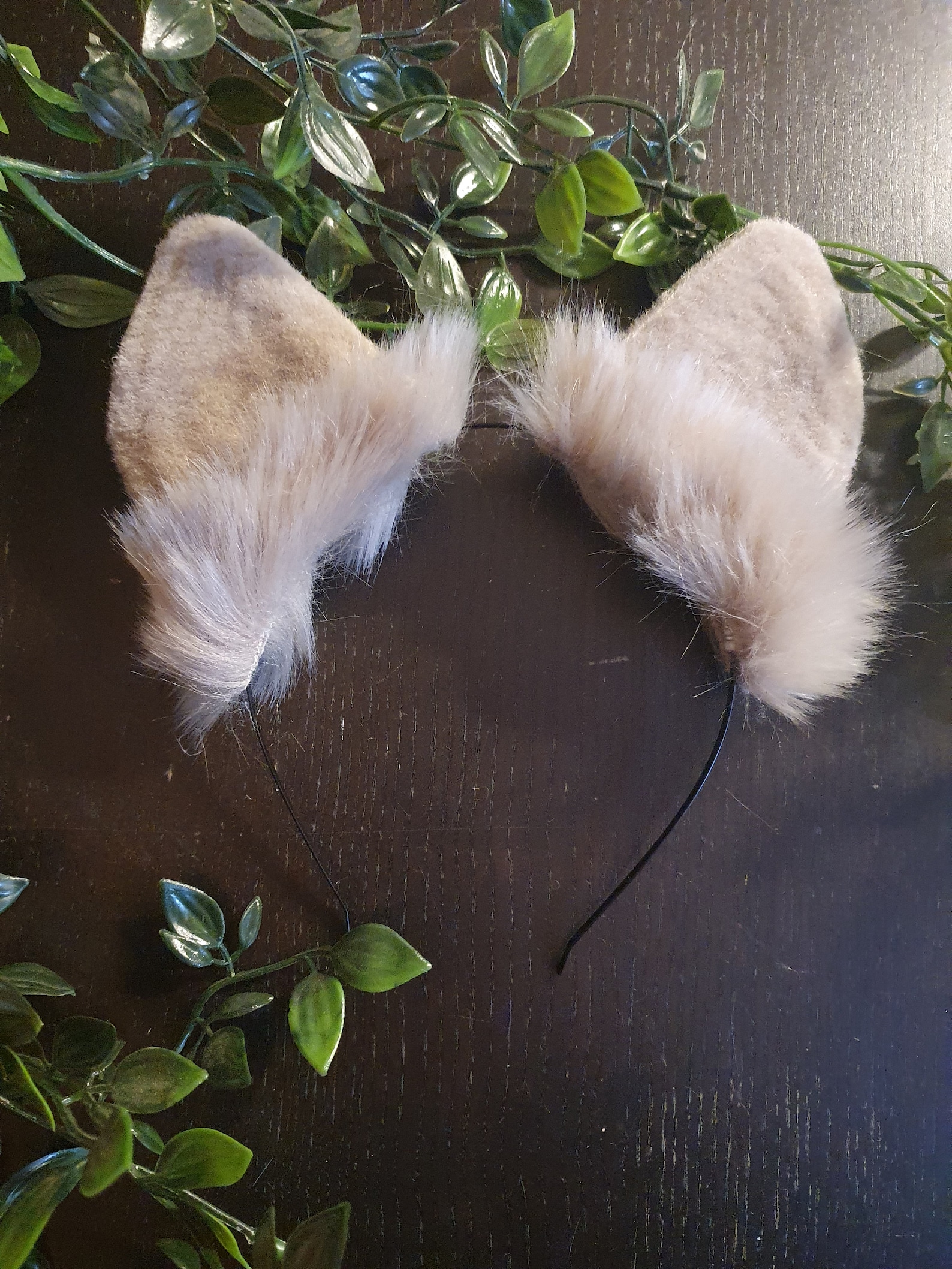 Dog Ears : Gray Silver Puppy Ears/ Faux Fur Dog Ears Headband/ Handmade ...