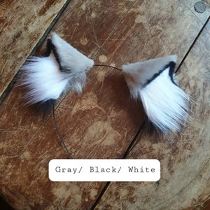 Cat Ears: Faux Fur Cat Ears Headband/ Handmade Kitten Ears / Fluffy Cat ...
