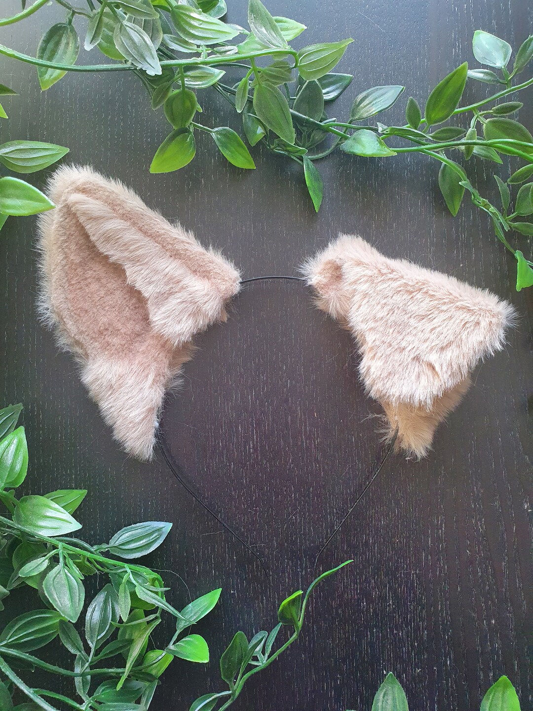 Dog Ears : Light Brown Faux Fur Dog Ears Headband/ Handmade Ears / Faux ...