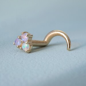 Trio Opal Nose Ring | Dainty Opal Piercing | Australian Opal | Minimal Opal Piercing - Etsy