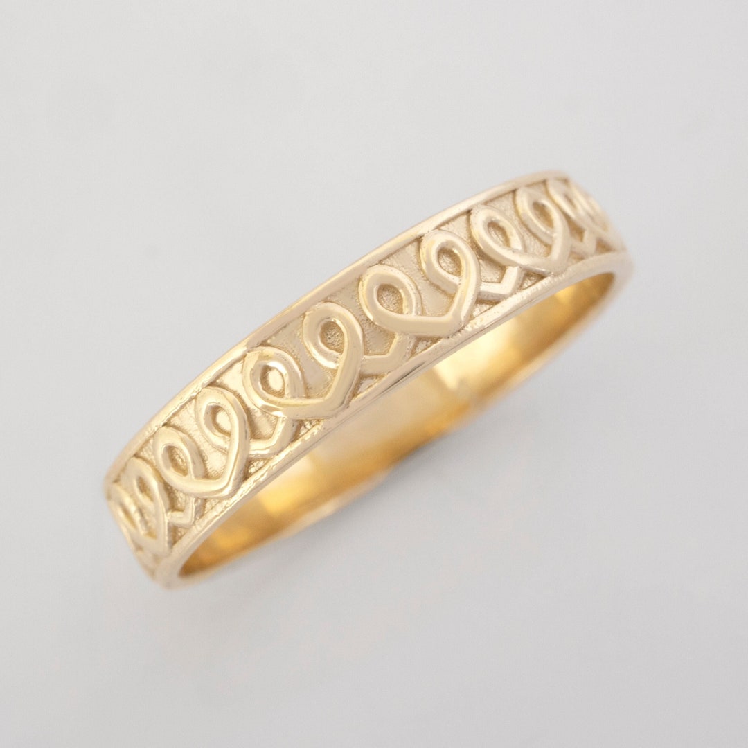 Forever Heart Pattern Ring | Vintage Fluorish Ring | Unisex Forever Ring | Unique Wedding Ring ...