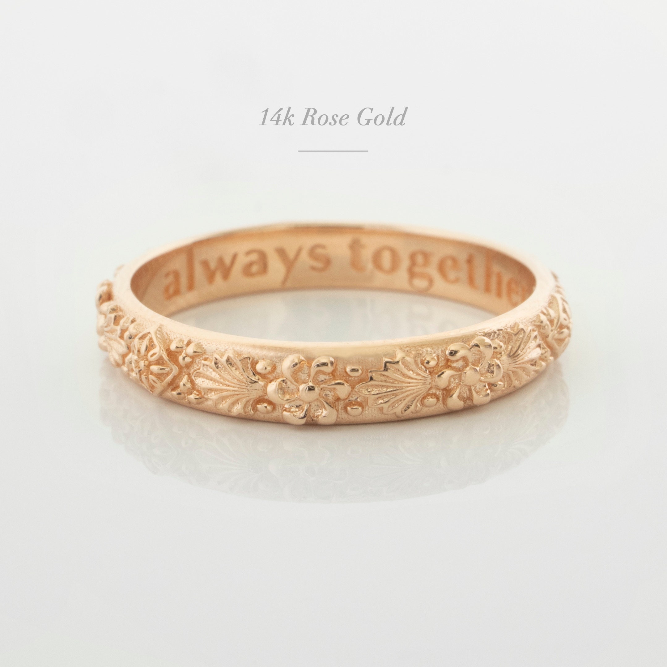 Victorian Style Ring Vintage Antique Botanical Wedding Band | Etsy