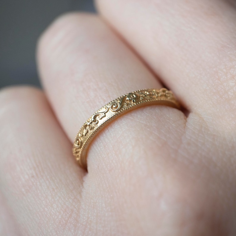 Antique Wedding Ring Baroque Vintage Wedding Band Italian - Etsy