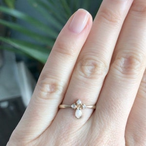 Guardian Angel Engagement Ring for Women With Opal Diamond - Etsy