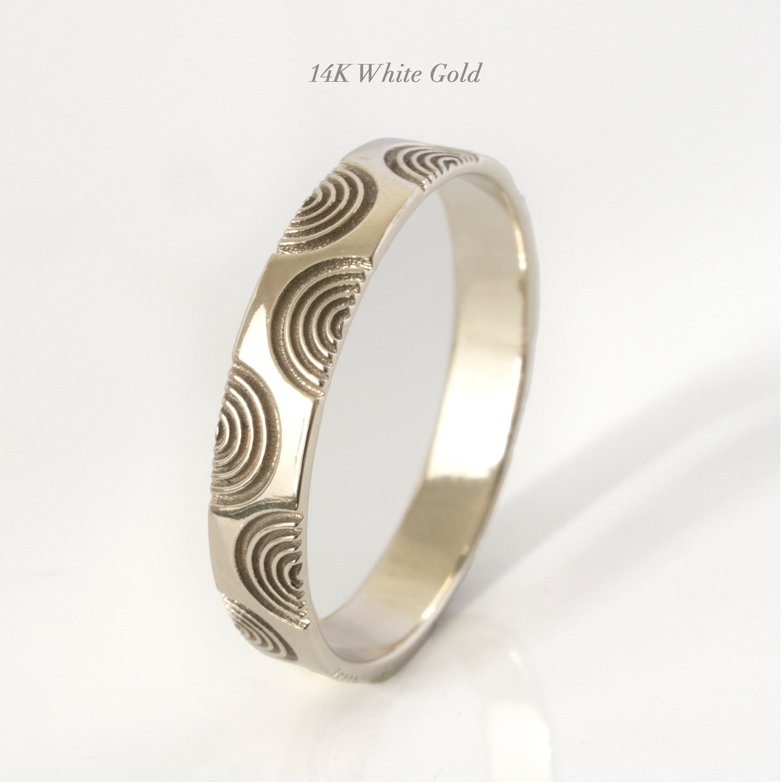 Minoan Gold Wedding Band: Ancient Greek Semi Circle Ring, Architectural ...