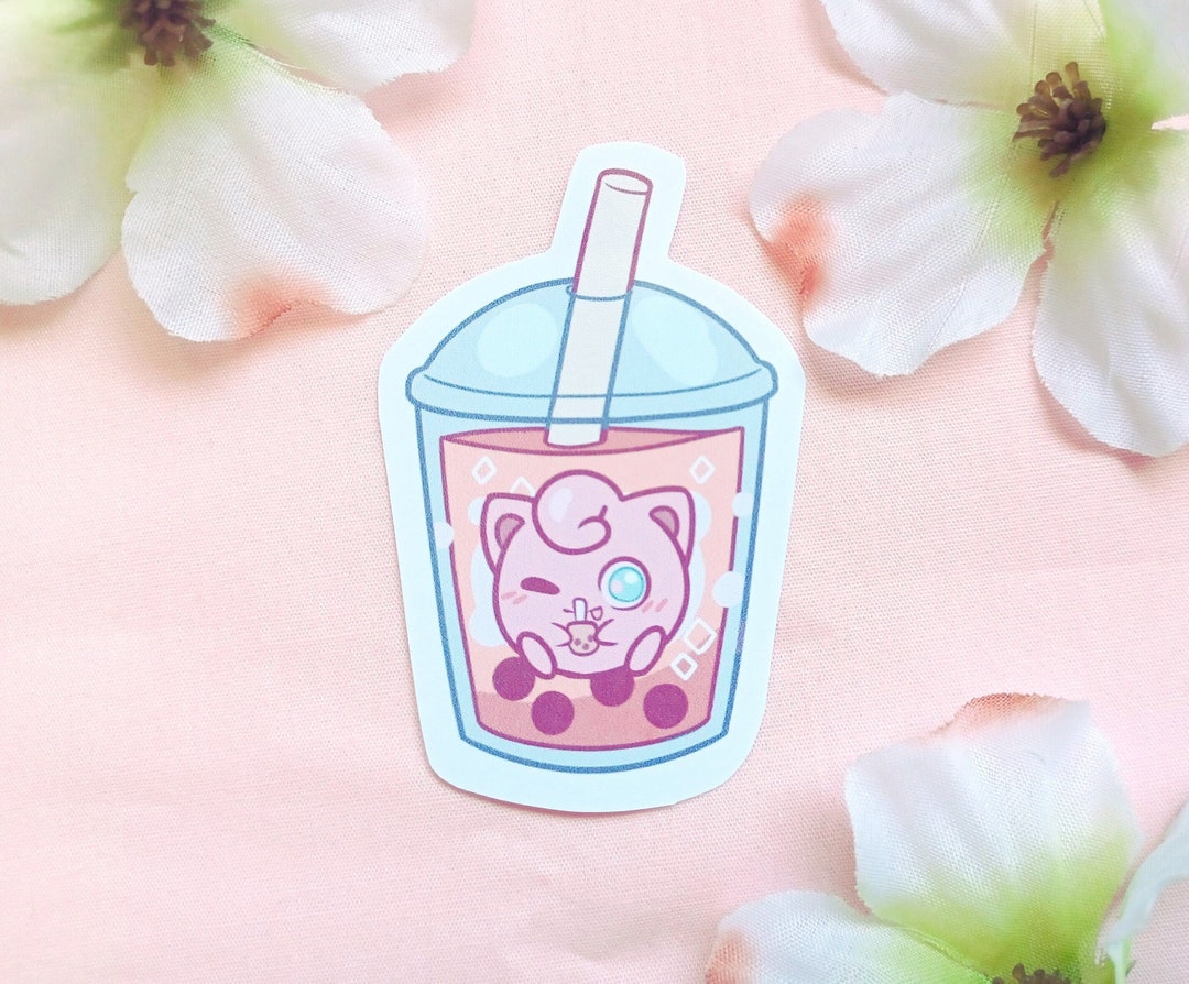 Cute Jiggly Boba Tea Sticker | Kawaii Laptop Sticker, Waterproof ...
