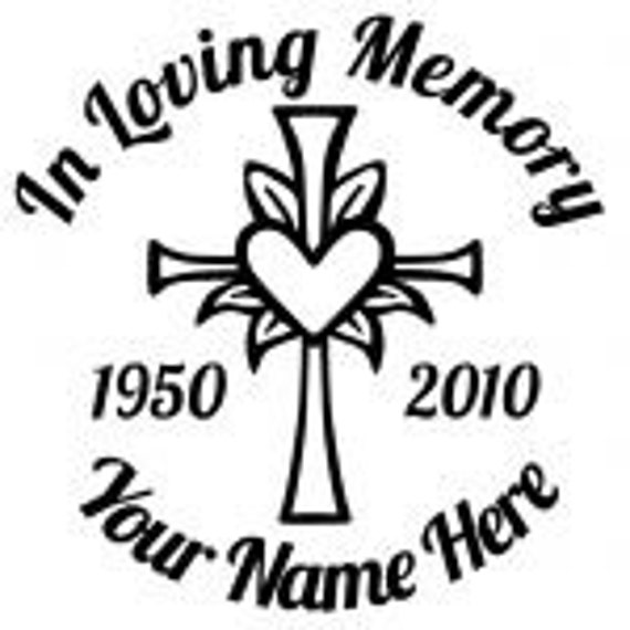 In Loving Memory Cross in Memory Memorial Vinyl Decal Sticker | Etsy