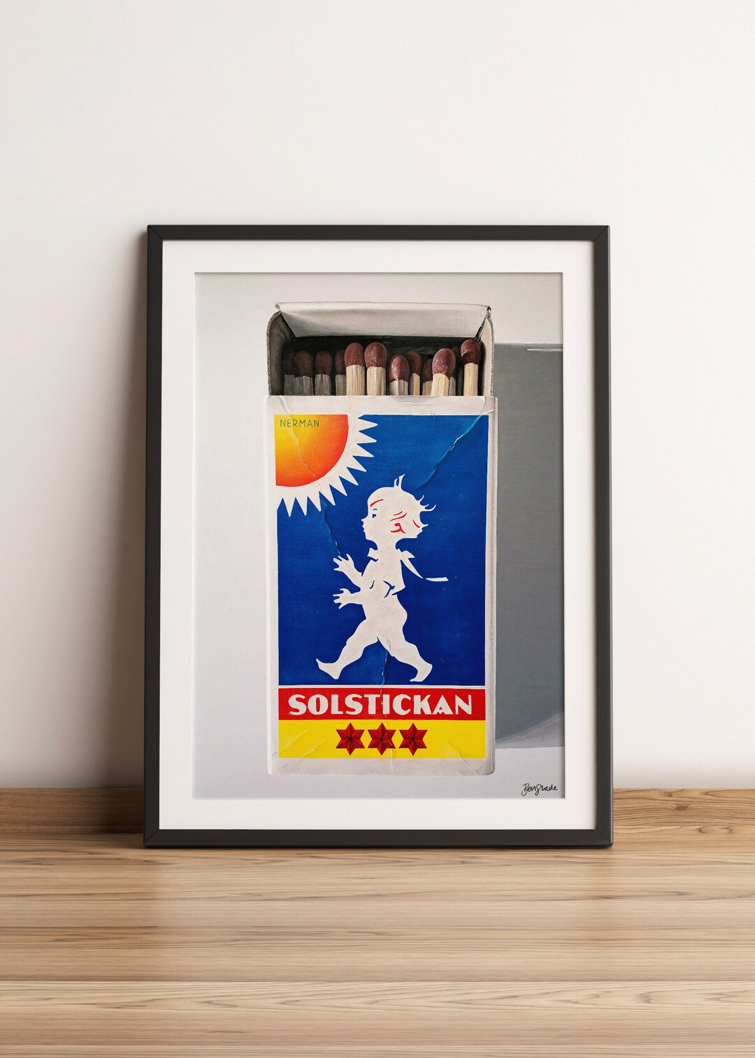 Matchbox Print Solstickan Painting Reproduction Swedish Art Kitchen ...