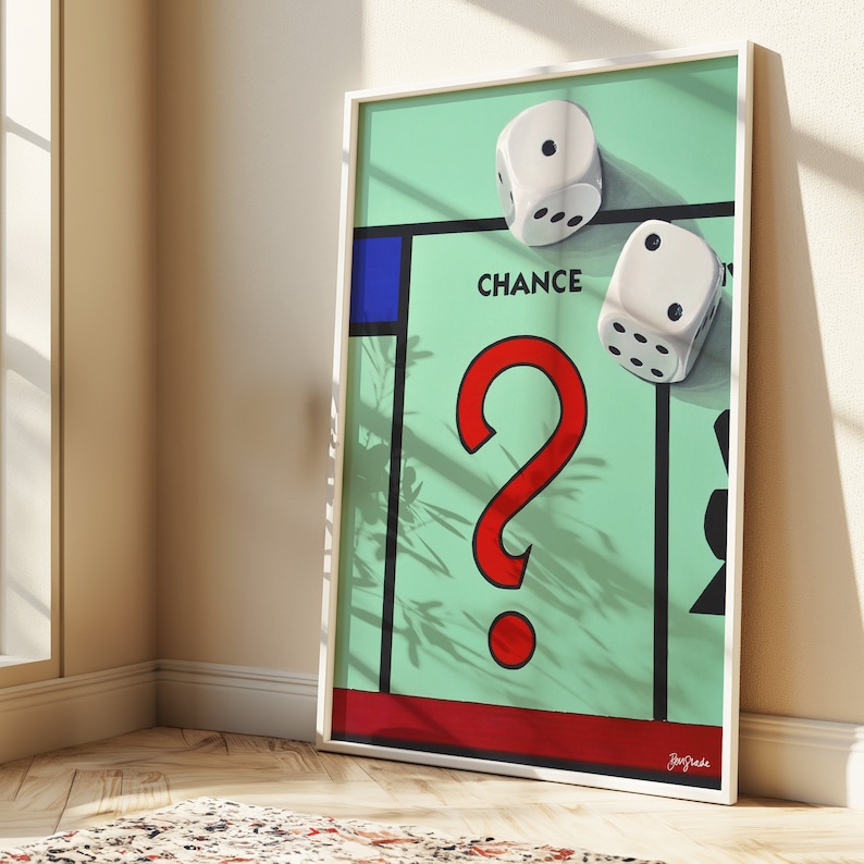 Monopoly Print | "chance" | Painting Reproduction | Board Game ...