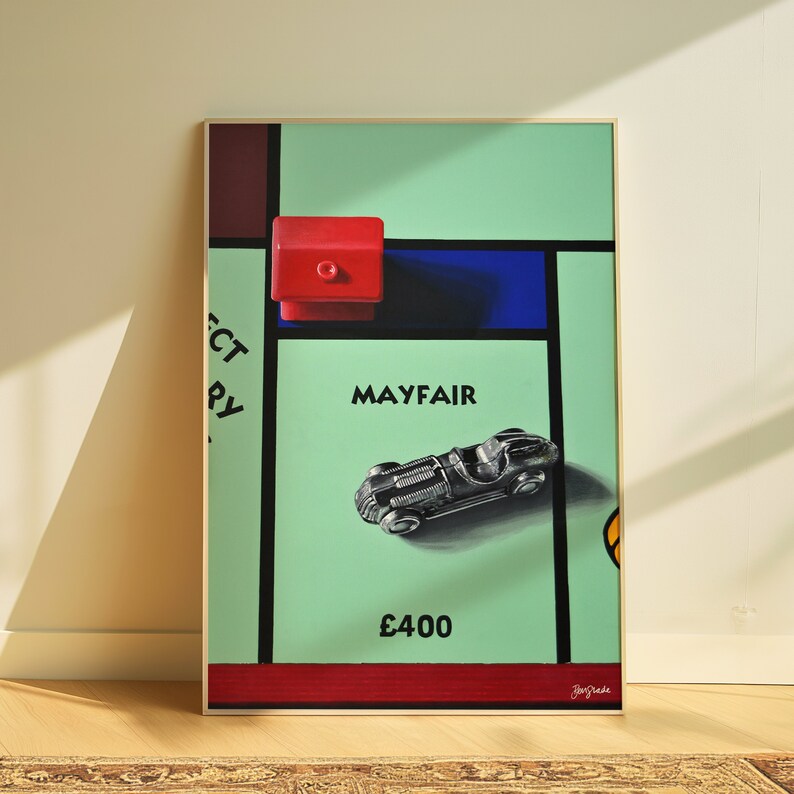Monopoly Print | "mayfair" | Painting Reproduction | Board Game ...