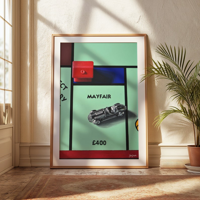 Monopoly Print | "mayfair" | Painting Reproduction | Board Game ...
