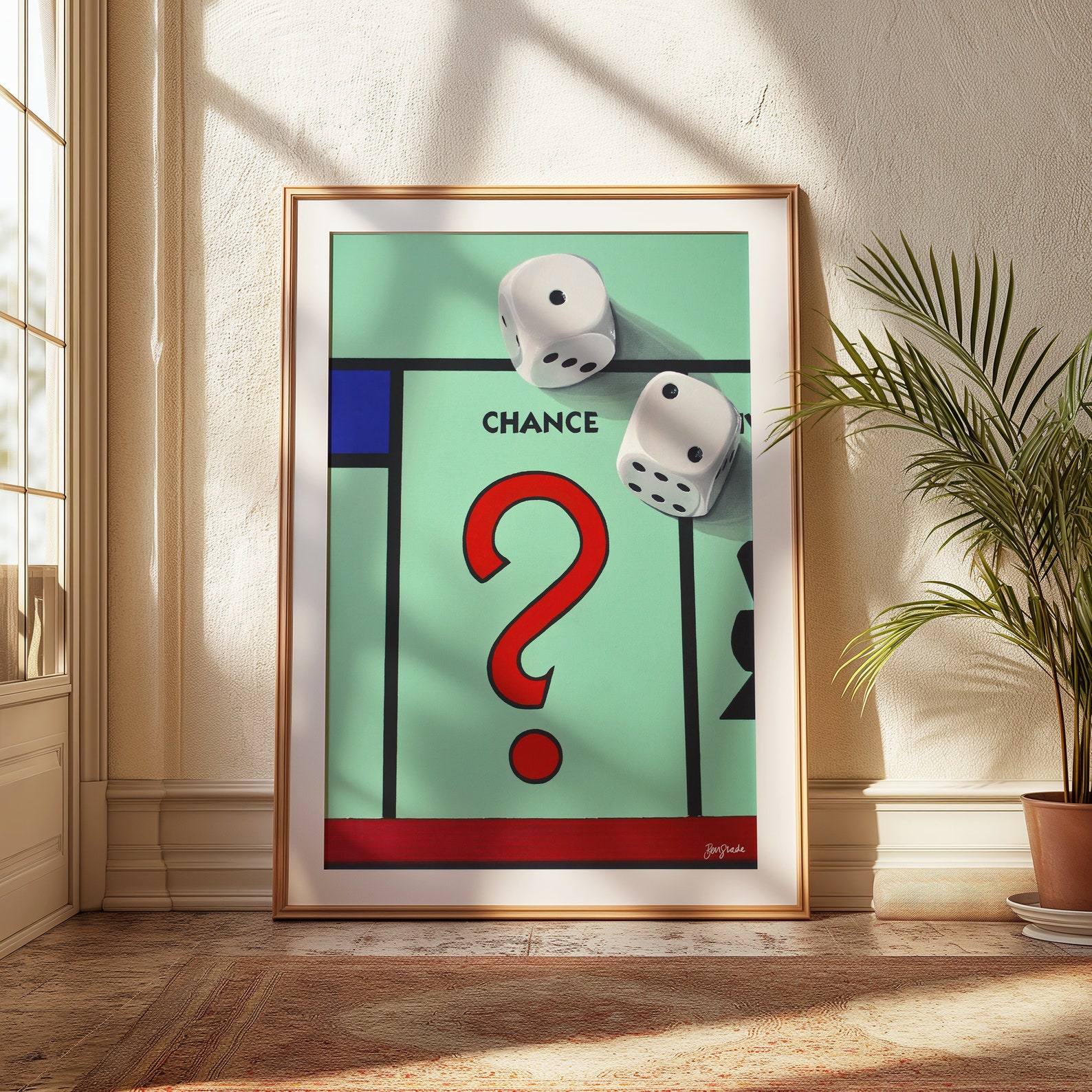 Monopoly Print | "chance" | Painting Reproduction | Board Game ...