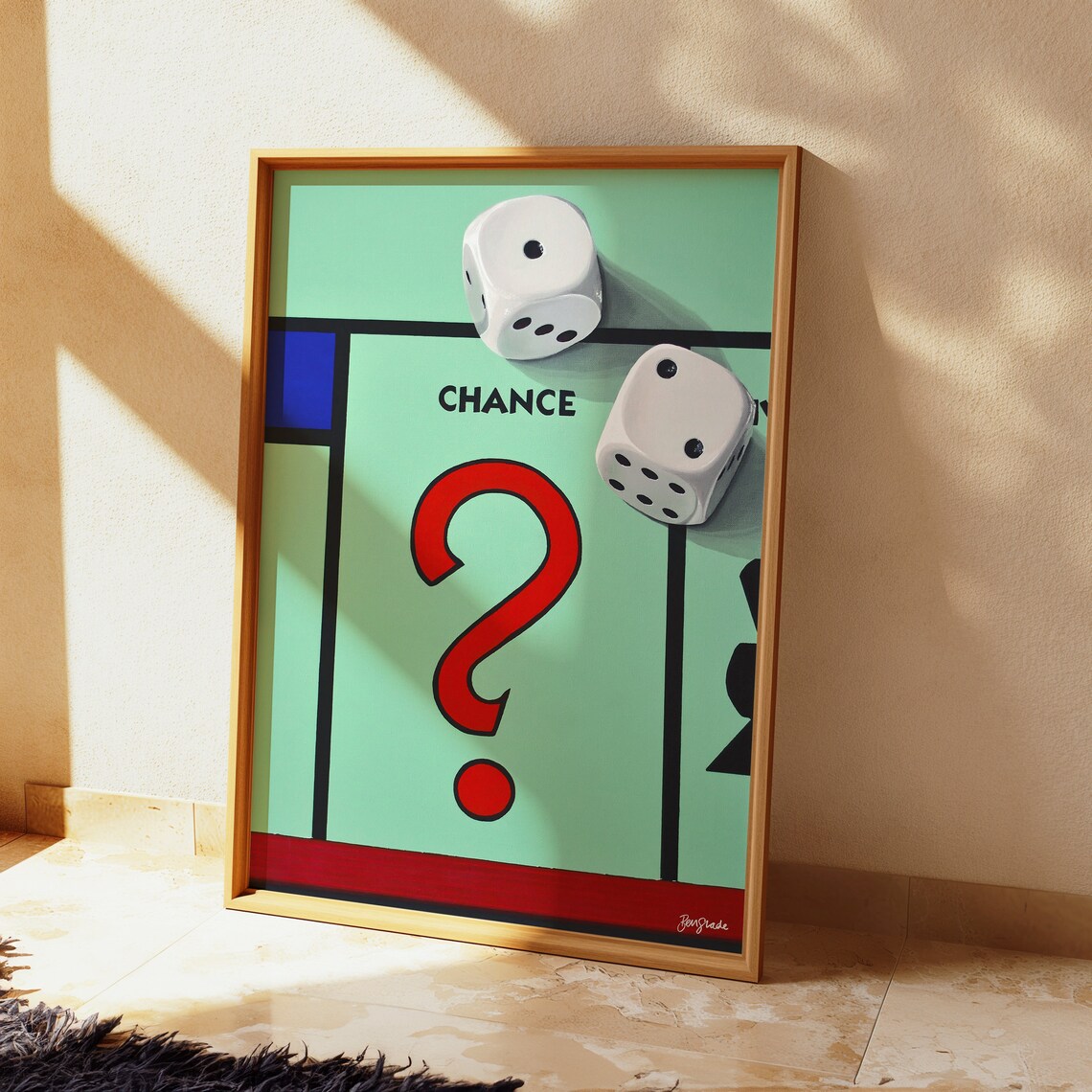 Monopoly Print | "chance" | Painting Reproduction | Board Game ...
