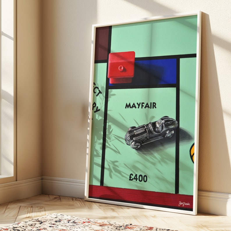 Monopoly Print | "mayfair" | Painting Reproduction | Board Game ...