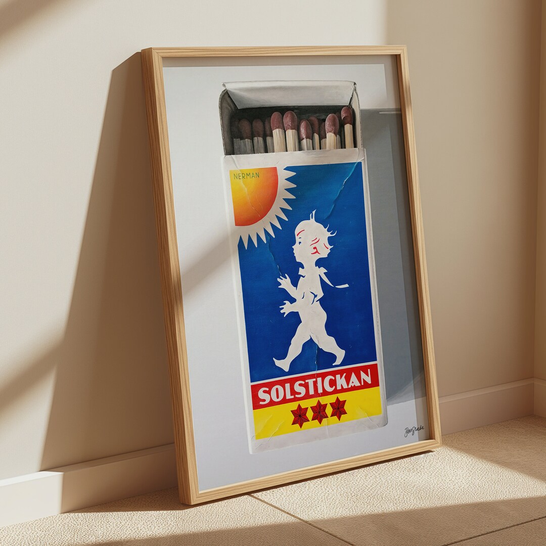 Solstickan Poster Print – Swedish Matchbox Art – Vintage Scandinavian ...