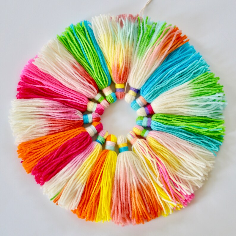 Yarn Tassel Garland Tassels Nursery Decor Rainbow Etsy