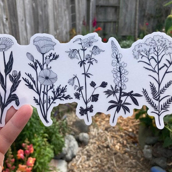 Wildflower Vinyl Stickers - Etsy