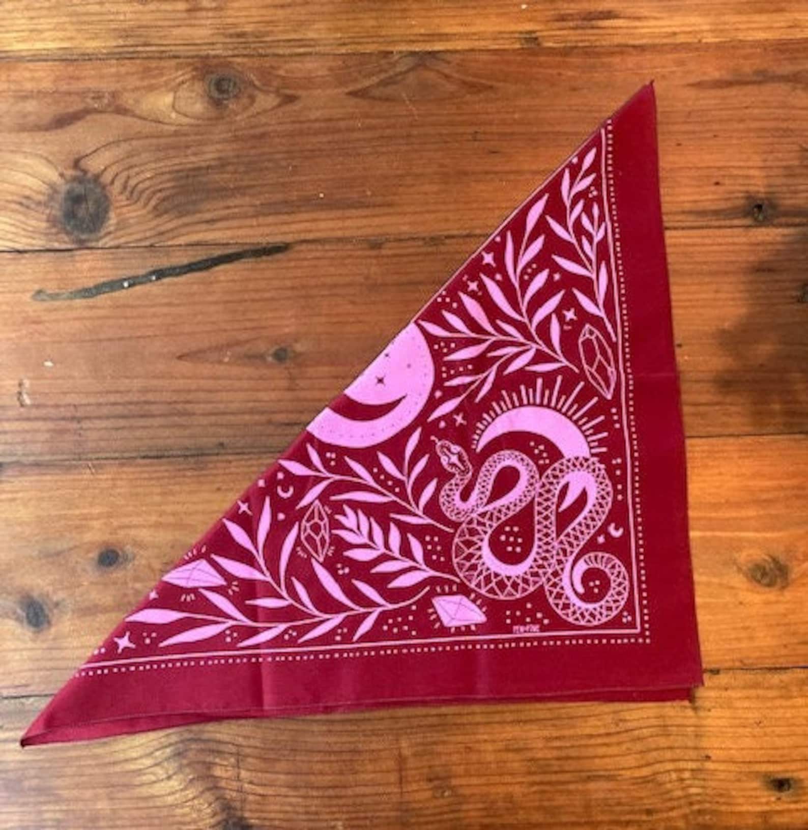 Witchy Bandana Moth Snake Bandana Cotton Bandana - Etsy