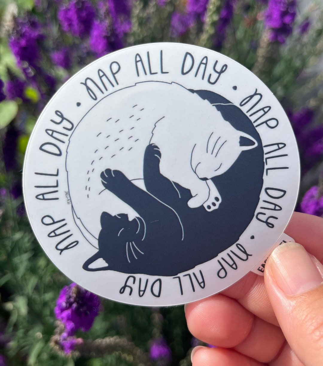 Cat Nap Sticker - Vinyl Sticker - Cat-lover - Small Sticker - Laptop ...