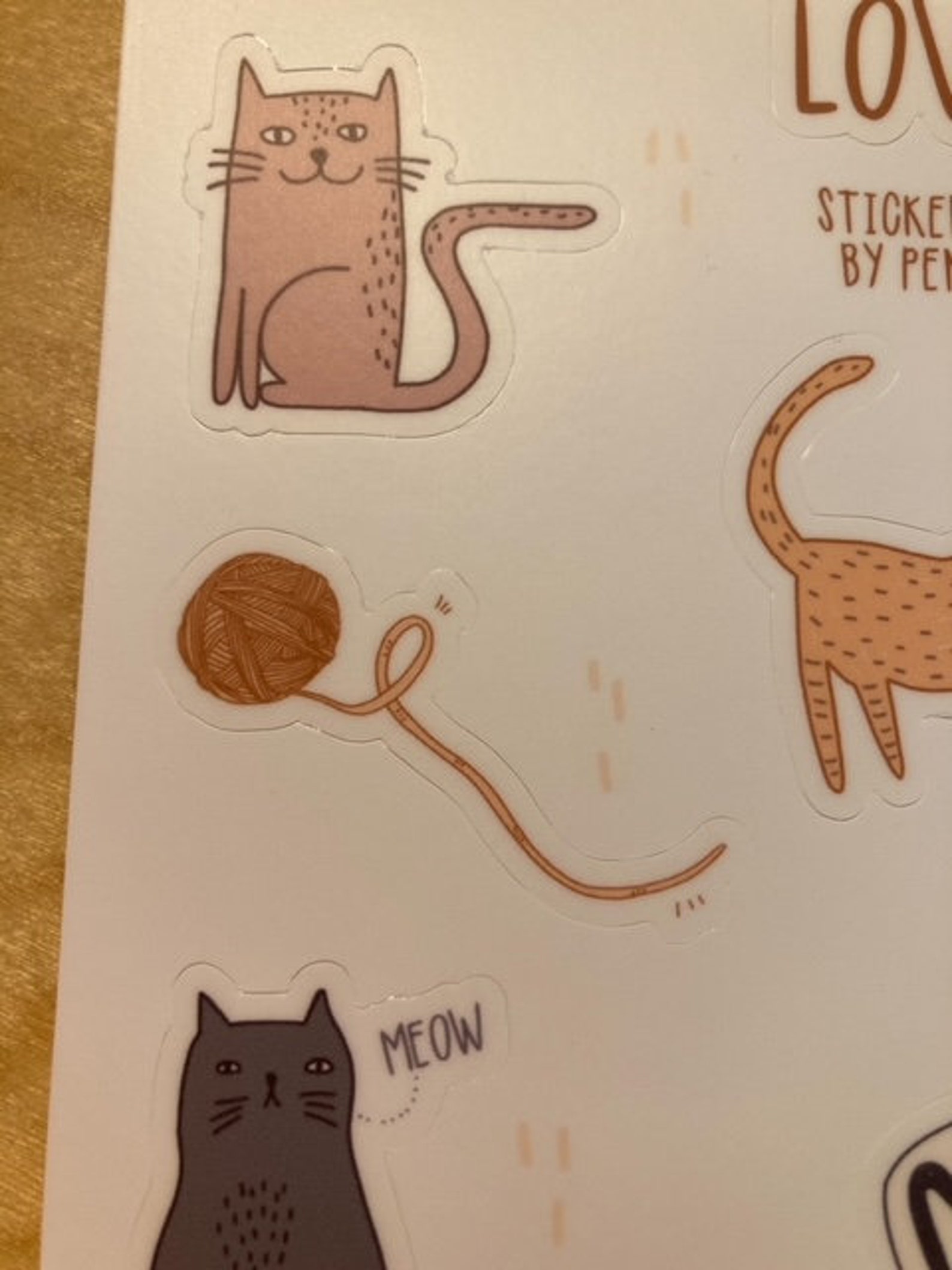 Cat Sticker Sheet Vinyl Sticker Illustrated Sticker | Etsy