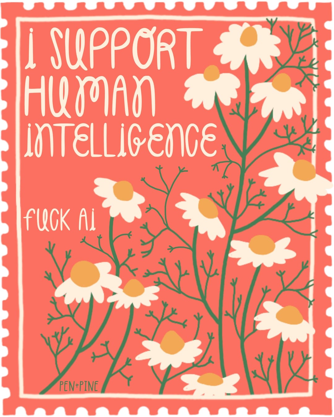 Human Intelligence Sticker - Vinyl Sticker - Bumper Sticker - Anti-ai ...