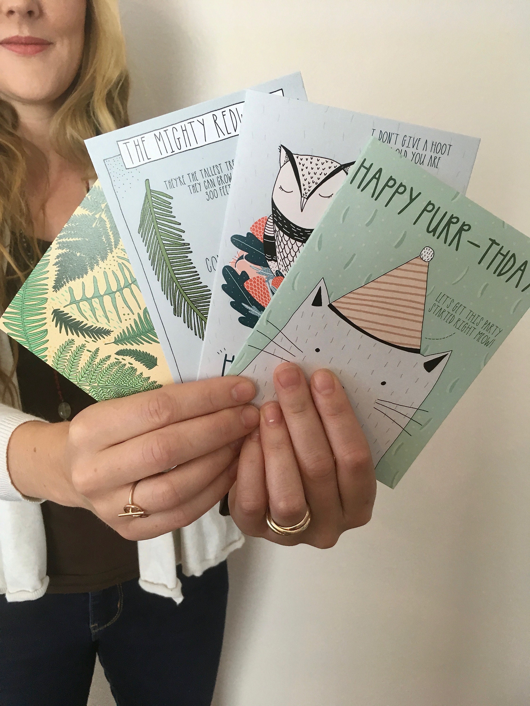 Birthday Card Illustrated Card Punny Card Owl Card | Etsy