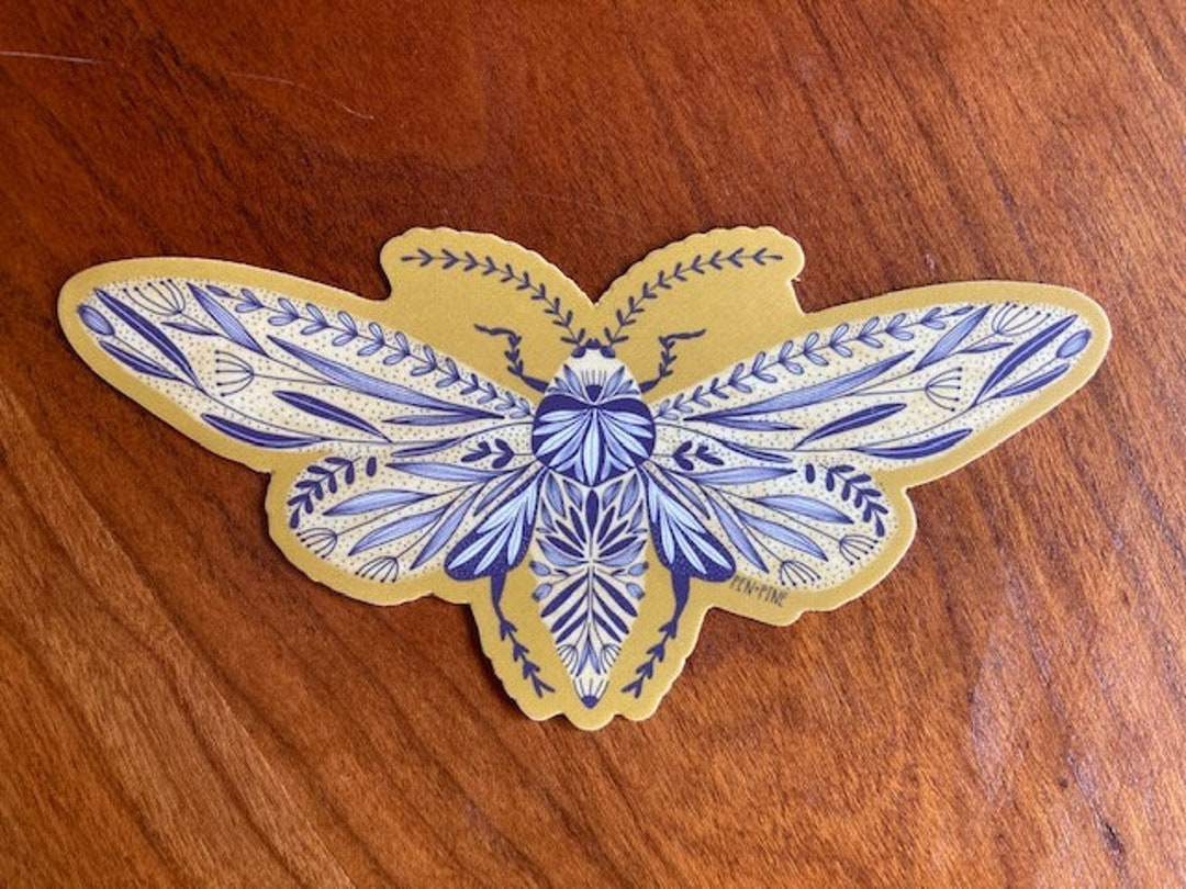 Botanical Cicada Vinyl Sticker – Laptop, Water Bottle, Car - Etsy