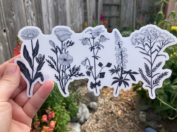 Wildflower Sticker Vinyl Sticker Bumper Sticker - Etsy