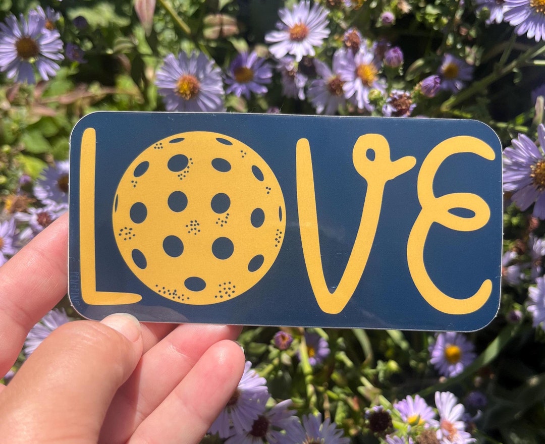 Pickleball Sticker - LOVE Pickleball - Bumper Sticker - Laptop Sticker ...