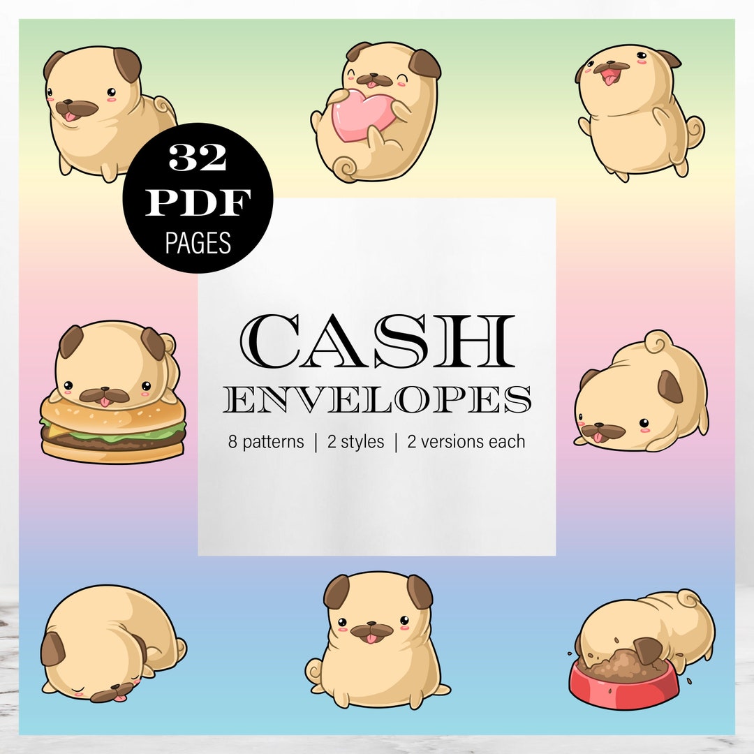 Candy Pugs Cash Stuffing Envelope Template for Budget Binder by ...