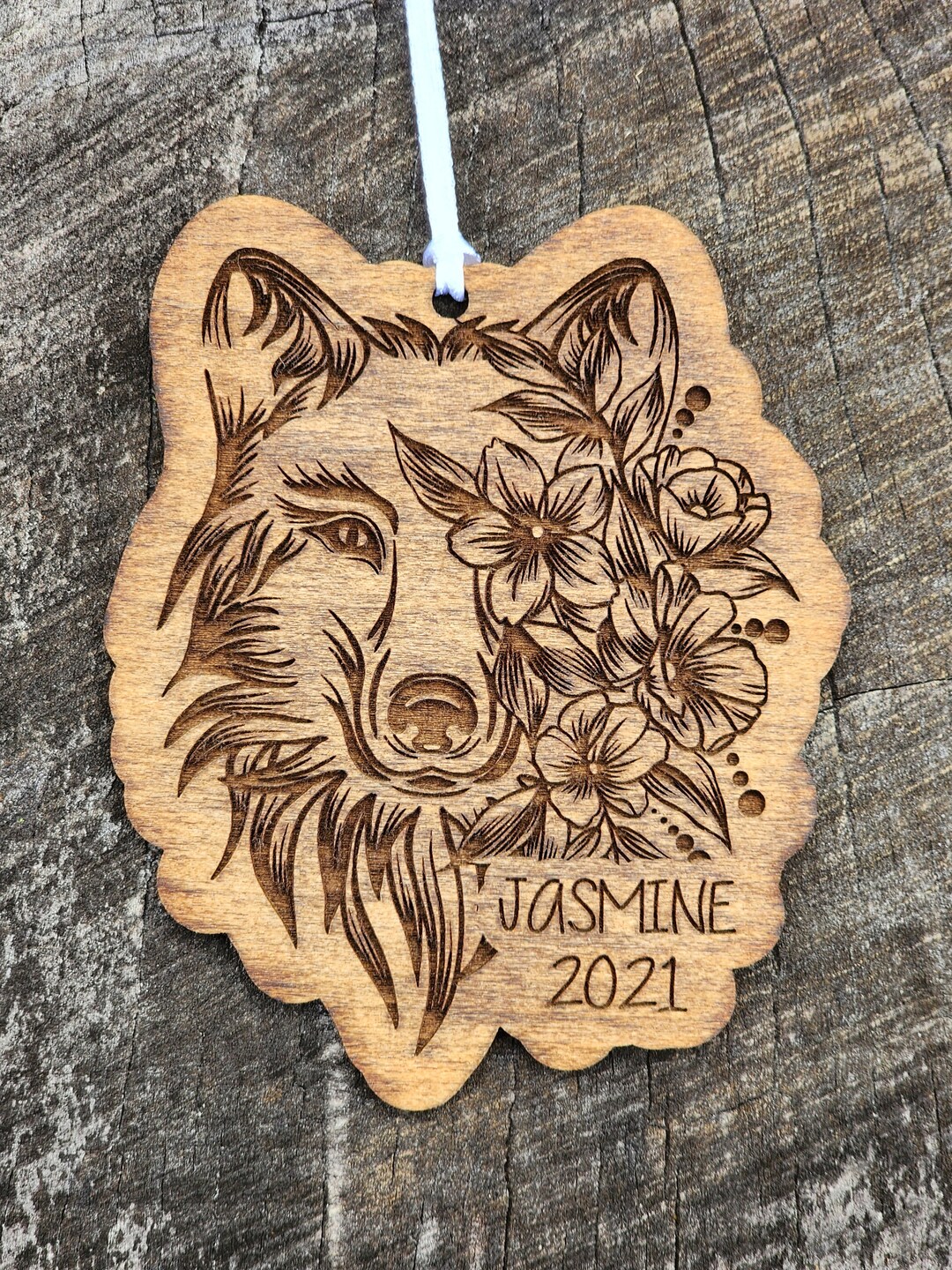 Wolf Christmas Ornament With Gift Box - Wolves - Wolf Pack - Flowers ...