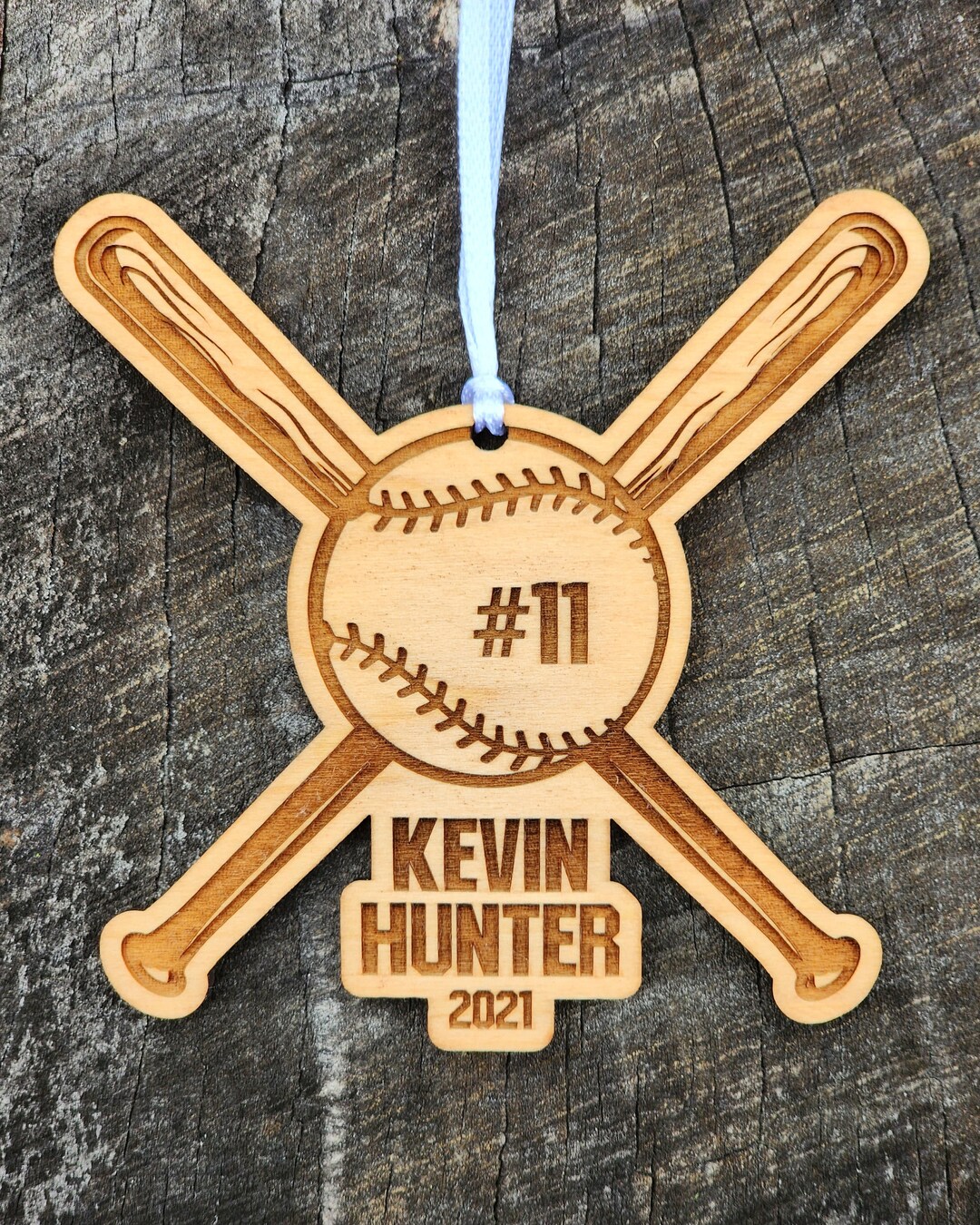Baseball Bat Christmas Ornament With Gift Box - Personalized - Batter ...