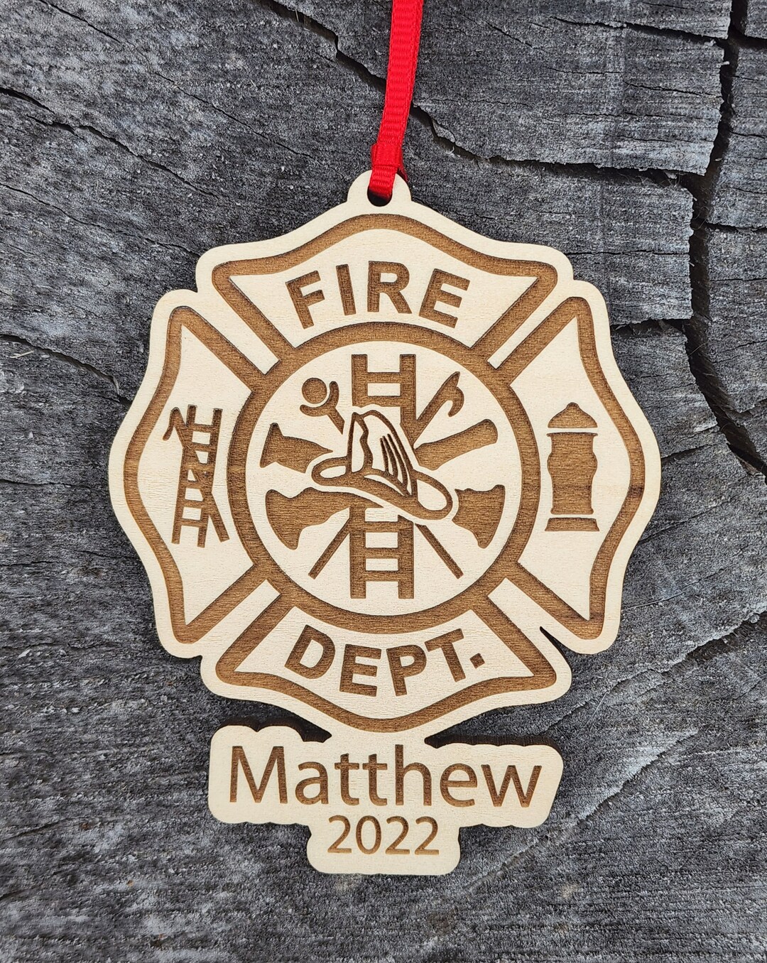 Firefighter Christmas Ornament With Gift Box - Personalized - Fireman ...
