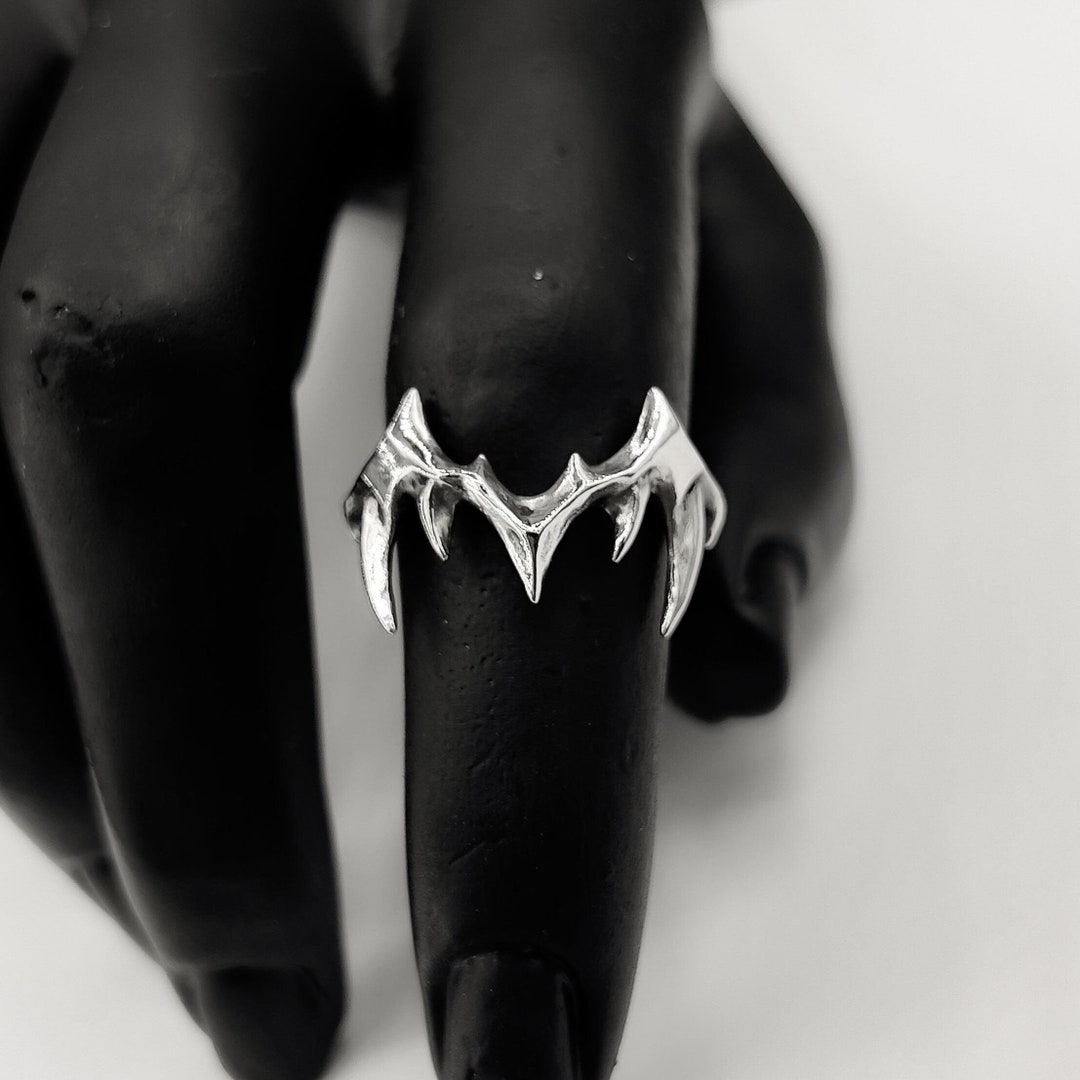 Vampire Fang Ring - Stainless Chrome - Handmade - Etsy