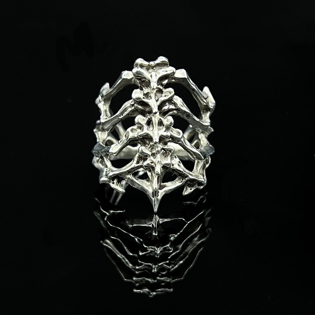 Spine Vertebrae Ring 925 Sterling Silver / Stainless Steel Handmade - Etsy
