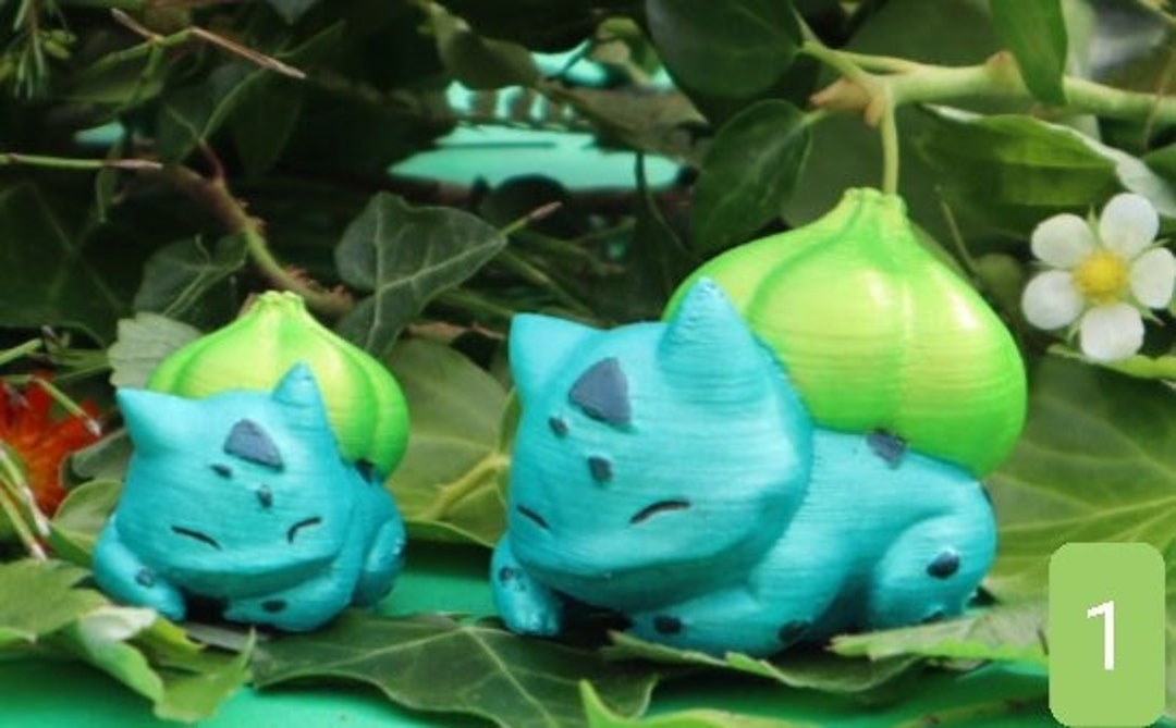 Bulbasaur Sleeping Figure 1 Small & 1 Large Handmade Painted - Etsy