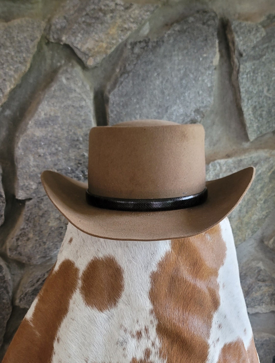 Very Dark Brown Reptile Snakeskin or Lizard Hatband Hat Band Woman Man ...