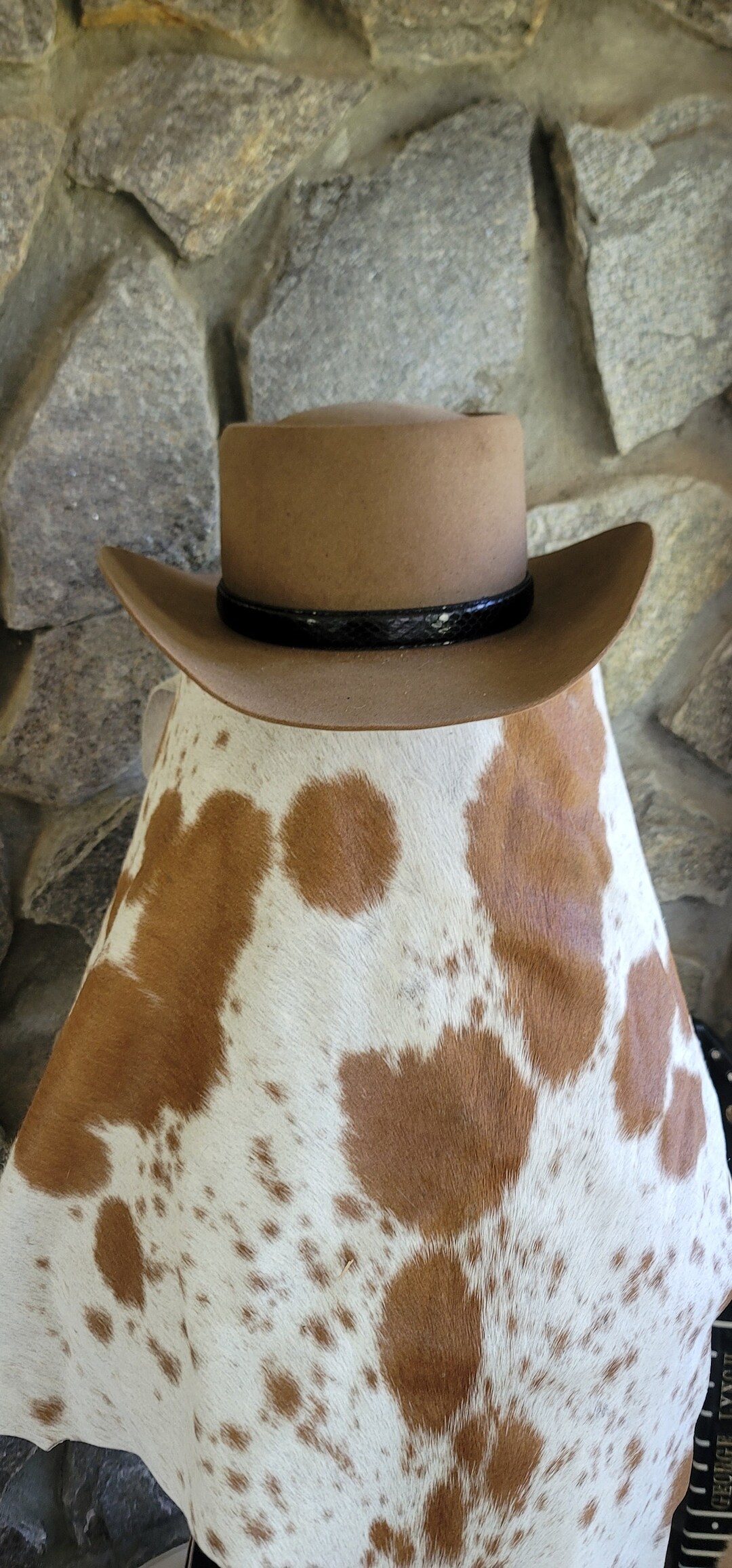 BLACK Genuine Snakeskin Hat Band Hatband Cowboy Cowgirl Rodeo Western ...