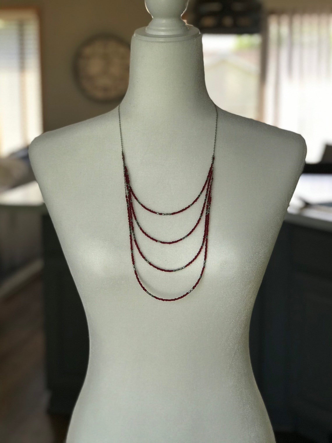 Statement Necklace Long Multi Chain Necklace Multi Chain - Etsy