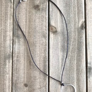 Leather & Sterling Silver Curved Frame Pendant. Frame Pendant. Simple ...