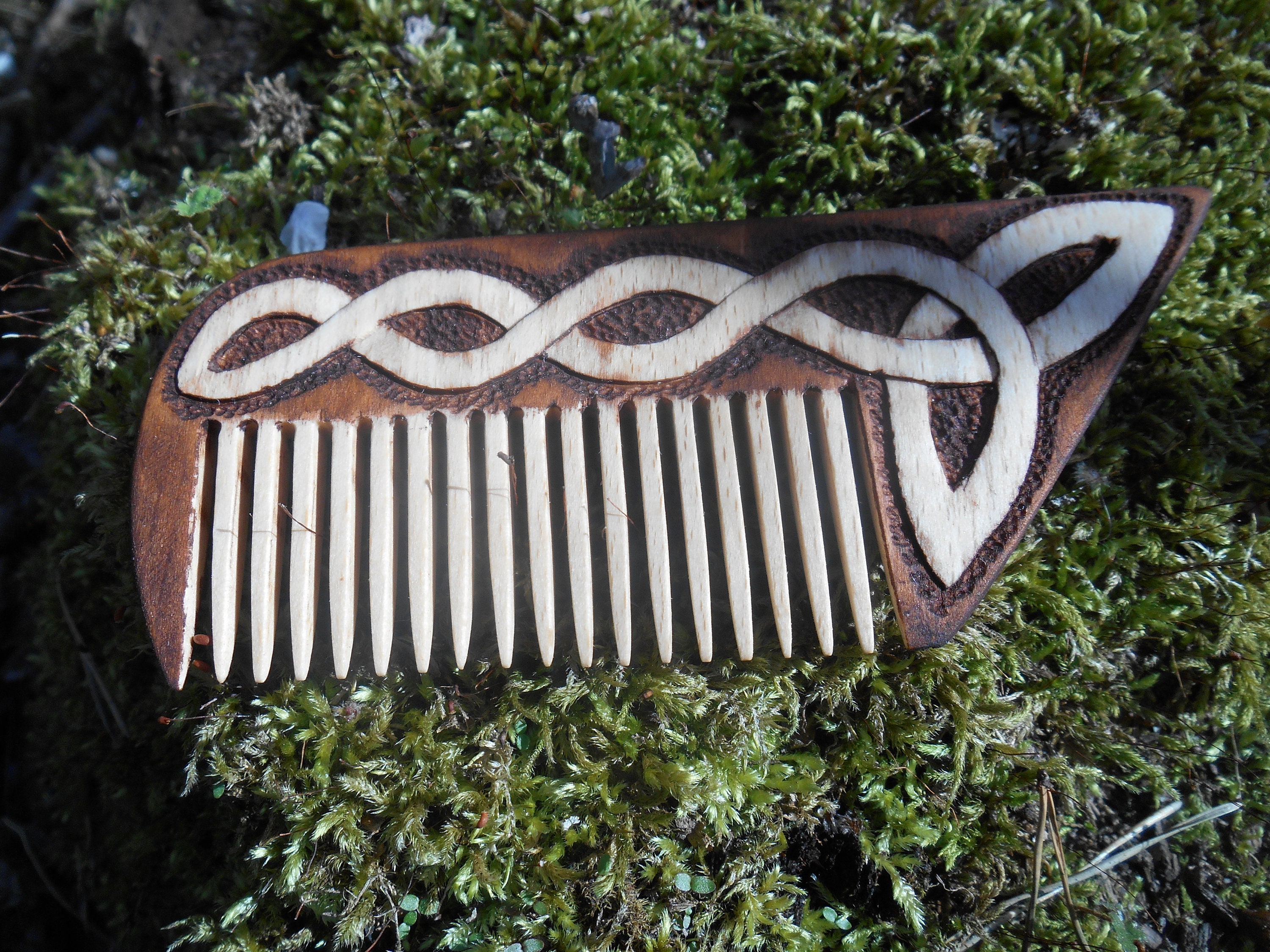 Viking wooden hair comb of beech wood. | Etsy